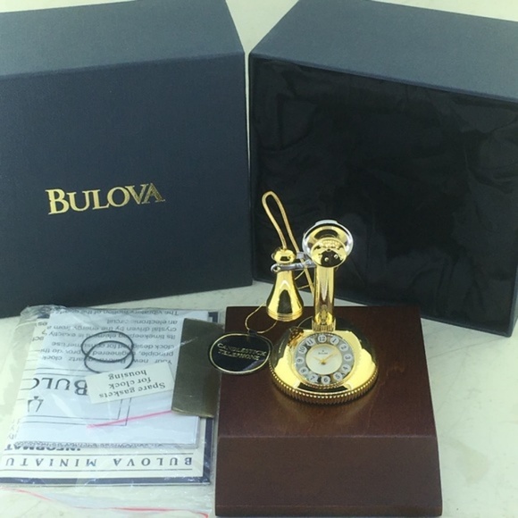 Bulova | Accessories | Bulova Mini Collectible Candlestick Phone Clock ...